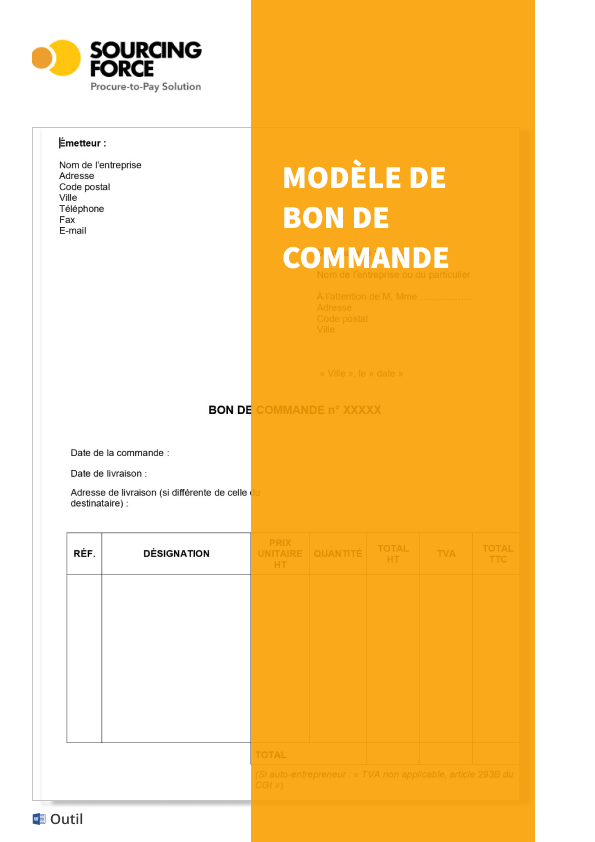 Modèle bon de commande - Sourcing Force